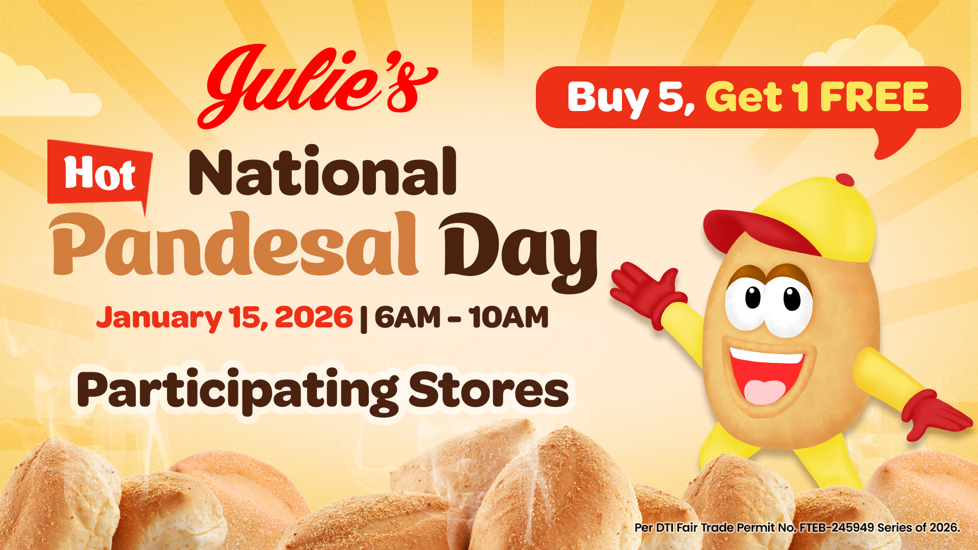 Enjoy 5+1 Pandesal during the 10th National Pandesal Day! - Julie's ...